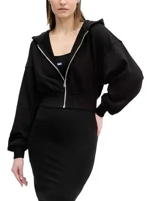 Hugo Hooded Zip-up Cardigan - Black