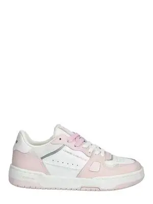 CRIME LONDON Panelled Leather Lace-up Sneakers - Pink