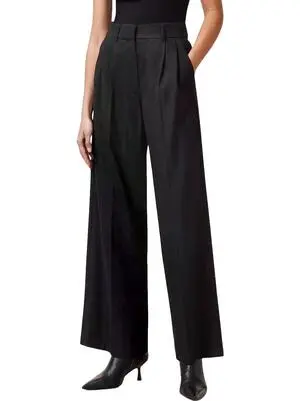 ALLSAINTS Pinstriped Pleated Trousers - Black