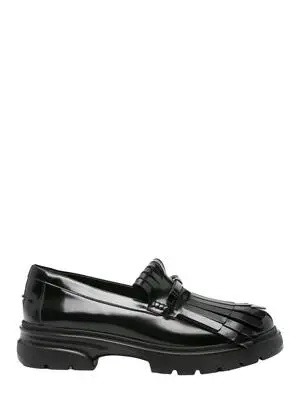 Simone Rocha Low Tracker Fringe Leather Loafers - Black