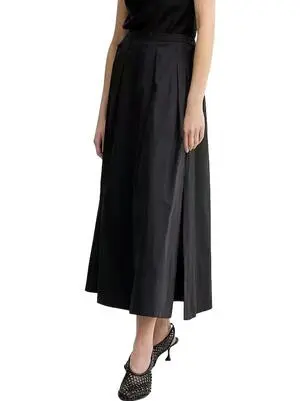 HERSKIND Pleated A-line Midi Skirt - Black