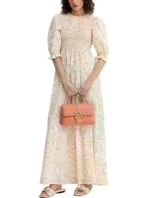 SILVIAN HEACH Smocked-bodice Printed Maxi Dress - Neutrals