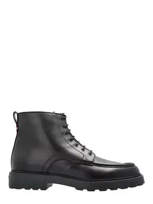 Bally Lace-up Leather Biker Boots - Black