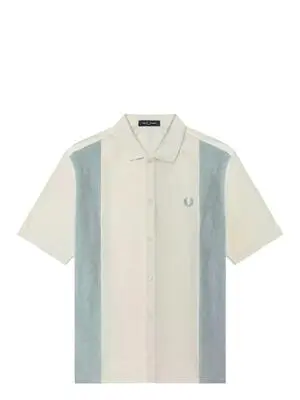 Fred Perry Towelling Panel Short-sleeve Shirt - Neutrals