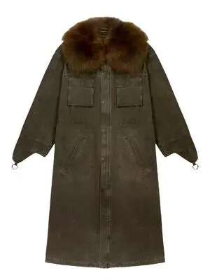 Blumarine Fur-collar Parka Coat - Green