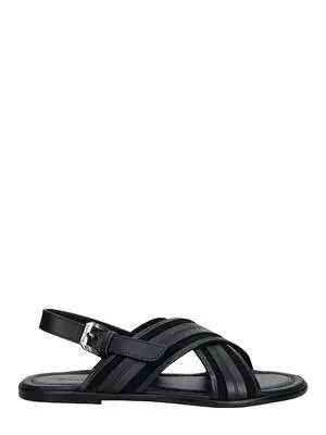 BALDININI Leather Crossed-strap Sandals - Black