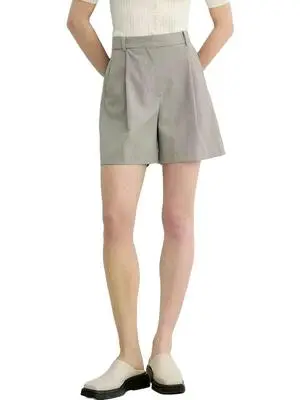 BY MALENE BIRGER Pleated Concealed-fastening Shorts - Grey