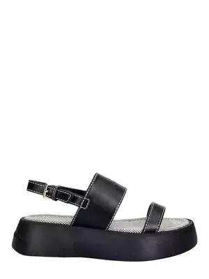 Armani Exchange Double-strap Platform Sandals - Black
