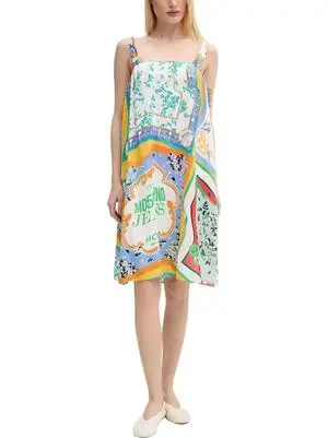 Moschino Floral Print Midi Dress - White