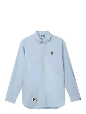 FINGERCROXX Logo-patch Cotton Shirt - Blue