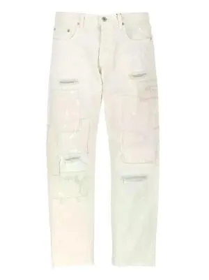 Junya Watanabe Patchwork Frayed Jeans - White