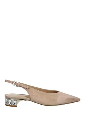 BALDININI Embellished Slingback Flat Pumps - Neutrals