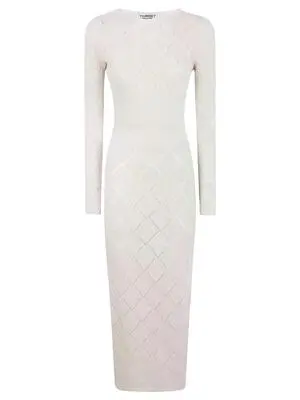TWINSET Diamond-pattern Knit Dress - Neutrals
