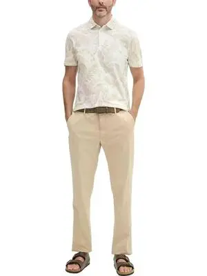 HACKETT Leaf-print Polo Shirt - Neutrals