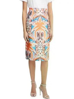 SILVIAN HEACH Abstract-print Midi Skirt - Orange