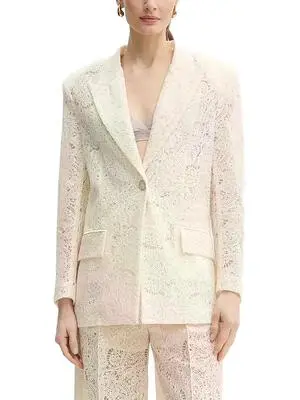 SIMONA CORSELLINI Lace-insert Blazer - Neutrals