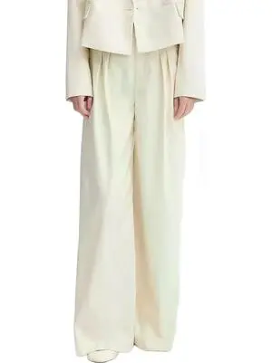 GESTUZ Pleated Wide-leg Trousers - Neutrals