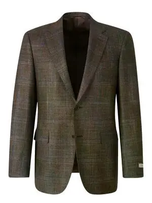 Canali Single-breasted Checked Blazer - Brown