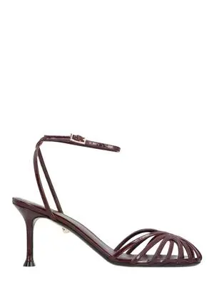 ALEVI MILANO Ankle-strap Leather Stiletto Sandals - Red