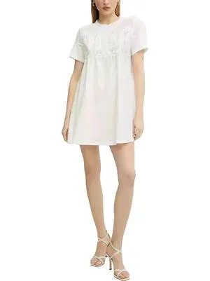 ERMANNO FIRENZE Embroidery Mini Dress - White