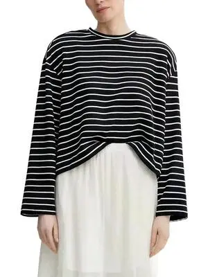 GESTUZ Striped Long-sleeve Top - Black