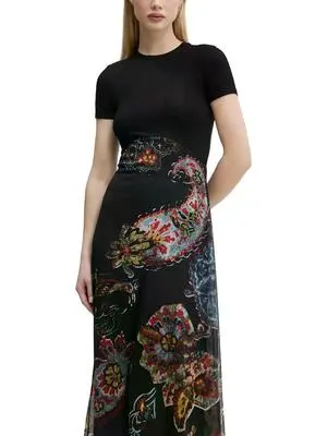 Desigual Paisley-print A-line Dress - Black
