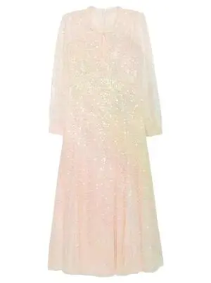 NEEDLE & THREAD Sequin-embellished Dress - Pink