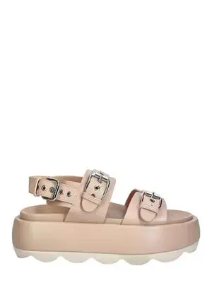Agl Gwendoline Buckled Platform Sandals - Neutrals