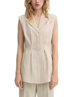 BRUUNS BAZAAR Pinstripe Sleeveless Waistcoat - Neutrals