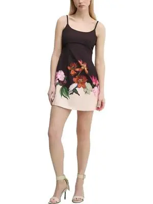 Desigual Floral-print Skater Dress - Black