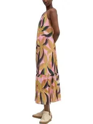 Desigual Floral-print Tiered Dress - Pink