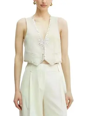 FORTE_FORTE Embellished Vest - Neutrals