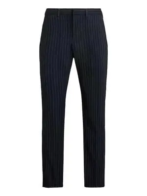 Ralph Lauren Pinstripe Flat-front Trousers - Blue
