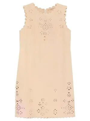 Ermanno Scervino Broderie-anglaise Midi Dress - Neutrals