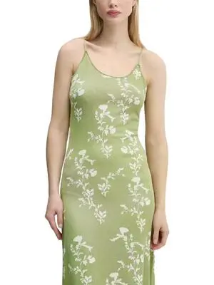 Desigual Floral-print Open-back Midi Dress - Green