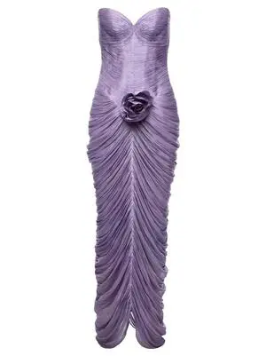 ANA RADU Rose-embellished Maxi Dress - Purple