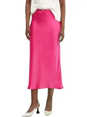 Hugo Bias-cut Satin Skirt - Pink