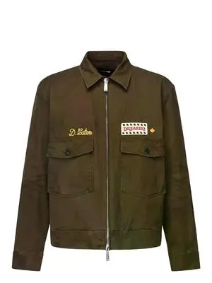 Dsquared2 Embroidered Patch Zip-up Jacket - Green