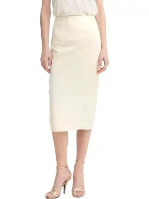 Guess Ruched-back Midi Pencil Skirt - Neutrals