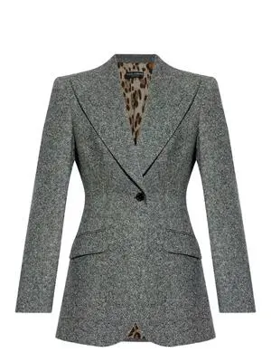 Dolce & Gabbana Single-button Tweed Jacket - Grey