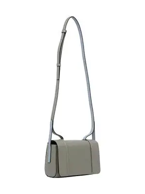 Furla Mini Riva S Leather-flap Crossbody Bag - Grey