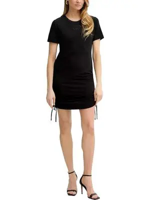 Liu Jo Mini Dress With Embroidered Logo - Black