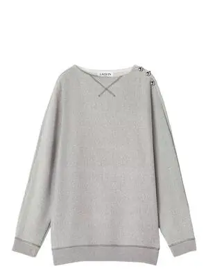 LANVIN Button Detailed Boat-neck Sweater - Grey