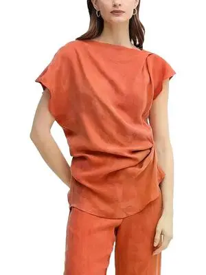 HOSS INTROPIA Draped Short Sleeve Blouse