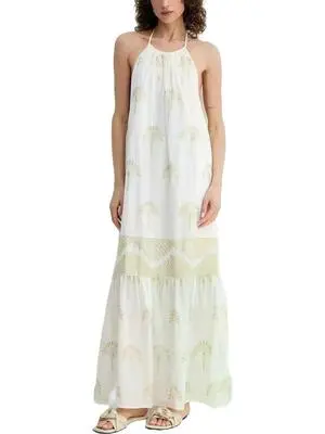 SIMONA CORSELLINI Halter-neck Maxi Dress - White