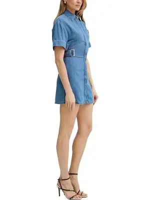 Liu Jo Belted Shirt Mini Dress - Blue