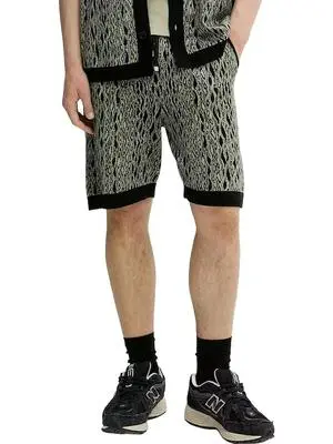 Hugo Jacquard-pattern Knitted Shorts - Black