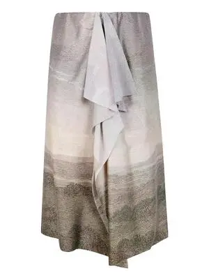 PIERRE-LOUIS MASCIA Adastrgum Draped Silk-blend Skirt - Neutrals