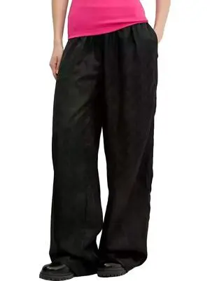 Hugo Logo-plaque Wide-leg Trousers - Black