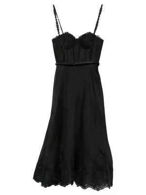 Zimmermann Lace-trimmed Corset Midi Dress - Black